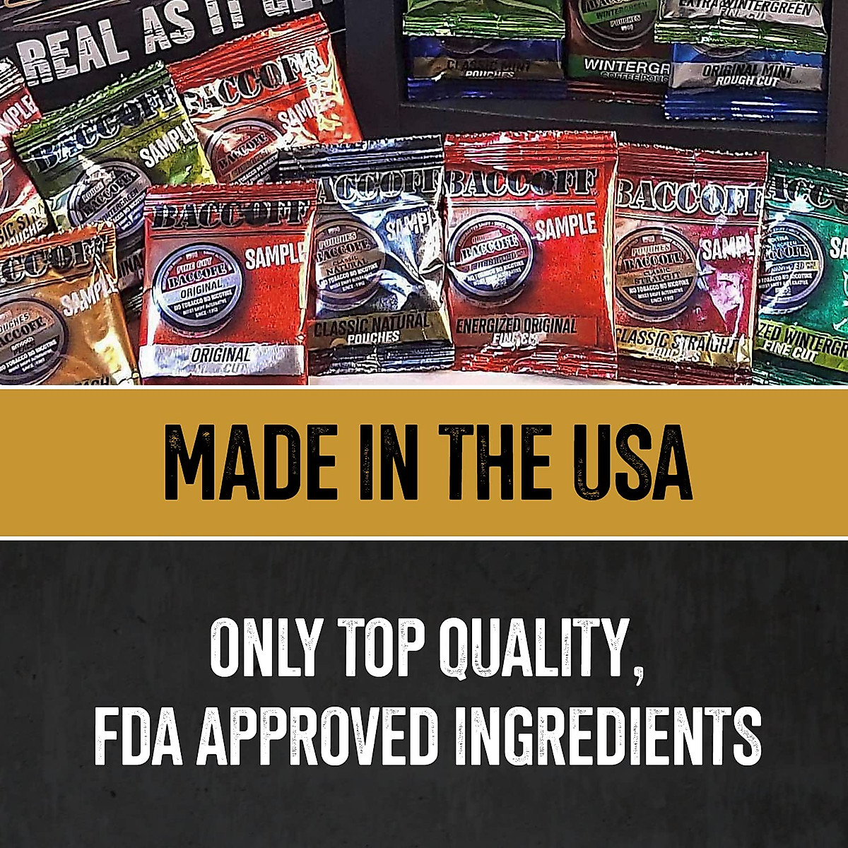 BaccOff, Sample Pack No Tobacco Dip, No Nicotine Smokeless Alternative Snuff Tea & Coffee (Pouches, Fine Cuts & Rough Cuts), 16 Individual Samples