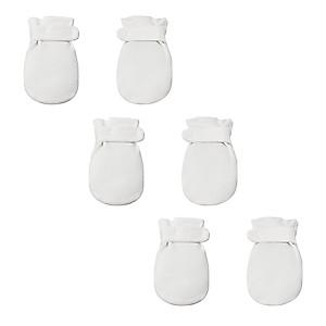 Newborn Baby No Scratch Mittens Stay On, 100% Cotton Breathable, Adjustable Infant Gloves for Baby Boys Girls Mittens
