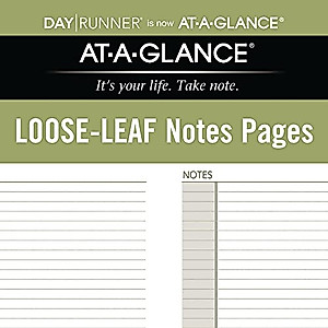 AT-A-GLANCE Day Runner Notes Pages, 87228 DAY-TIMER, Refill, Loose-Leaf , Undated, for Planner, 5-1/2" x 8-1/2", Size 4, 30 Sheets/Pack (011-200)