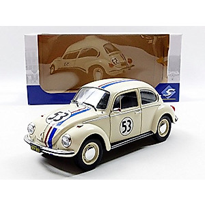 Solido 421184040 1:18 VW Käfer 1973 Volkswagen Beetle 1303 Racer 53" Die-Cast Model, Beige, Scale