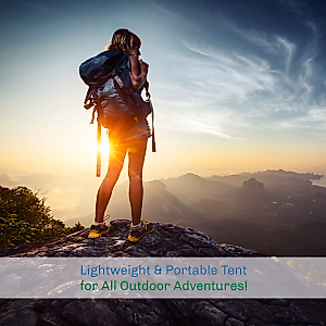 2 Person Camping Tent with Rain Fly and Carrying Bag - Lightweight Outdoor Tent for Backpacking, Hiking, or Beach Use by Wakeman Outdoors (Green)