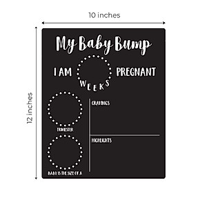 Canopy Street My Baby Bump Pregnancy Timeline / 10"x 12" Chalkboard Style Sign/Monthly Milestone Blackboard Photo Prop