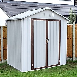 Outdoor Storage Shed 6x4 FT Outdoor Shed,Metal Shed Garden Shed with Lockable Door,Tool Shed for Patio Lawn Backyard,Perfect to Store Garden Tools,Bike Accessories,Lawn Mower,Trash Can etc.