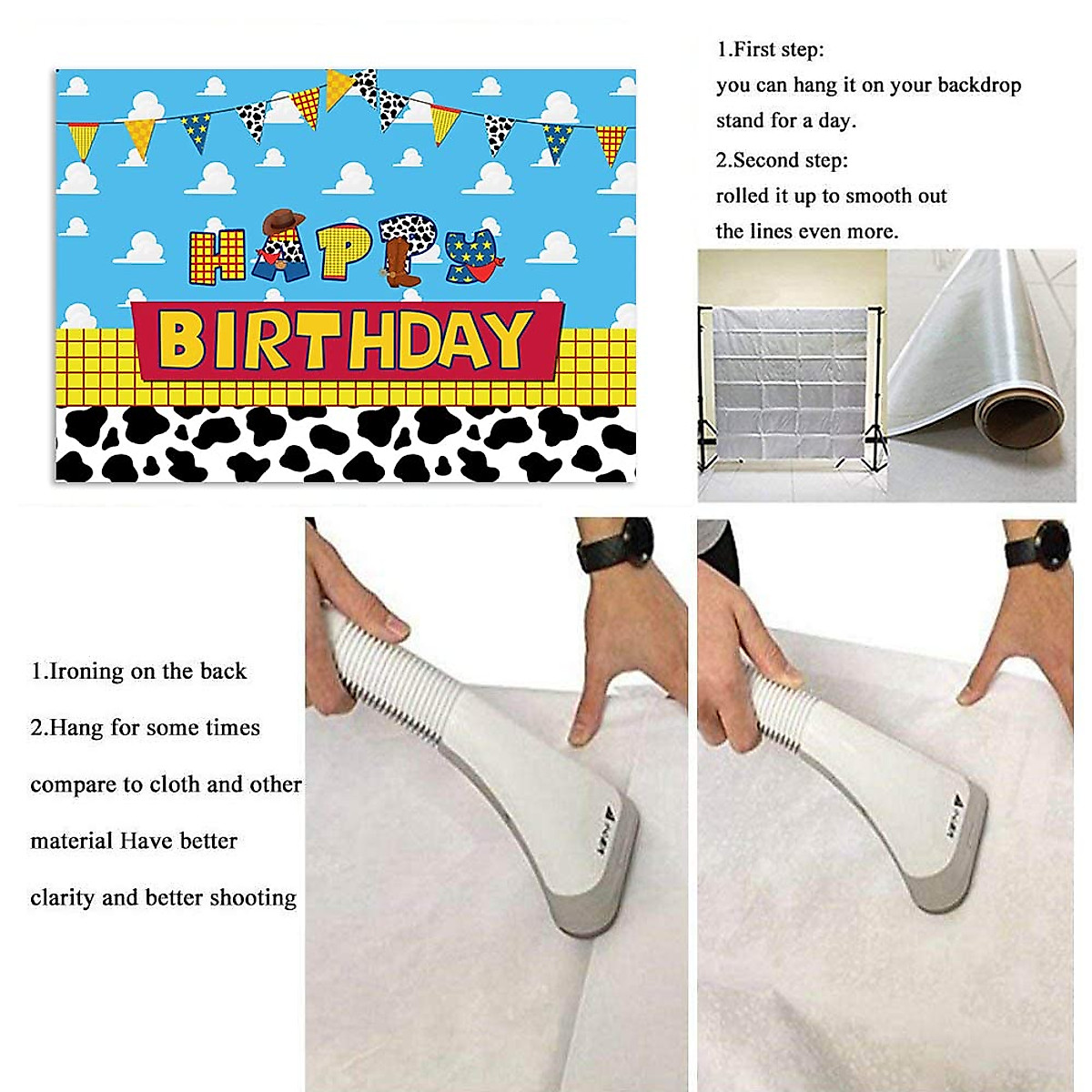 Sakurar SK Catoon Toy Birthday Backdrop Kids Boys Happy Birthday Party Decoration Toy 4th Video Theme Happy Birthday Backdrop 7x5ft (SK-TOY-244)