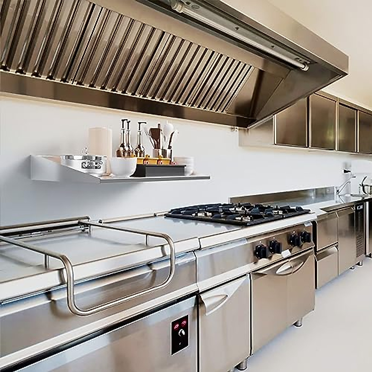 YITAHOME Stainless Steel Shelf 12 x 36 Inches, Wall Mount Metal Floating Sheld with Transparent Silicone Mat, NSF Commercial Kitchen Shelving Rack for Storage, Restaurant, Home, Hotel, Garage