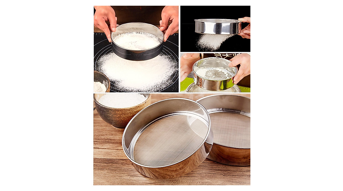 AMPSEVEN 6-Inch Flour Sifter – Fine Mesh Stainless Steel
