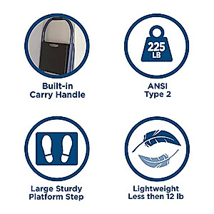 COSCO 11448NVY1E Big Step Stool, 225 lb. Weight Capacity, ANSI Type II, 3
