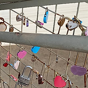 Honbay 2PCS Mini Love Heart Shaped Lock Padlock with Key for Jewelry Box, Purse, Handbag, Backpacks, Cabinet, Treasure Chest, Suitcases, Lockers, Letter Box, Diary, etc