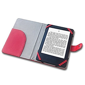 Book Style Pu Leather Case Cover Compatible with Barnes & Noble Nook GlowLight 4 6" ebook Reader Protective Sleeve (Red)