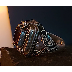 Sterling Silver Garnet Poison Box Locket Ring Size 8(Sizes 4,5,6,7,8,9,10)