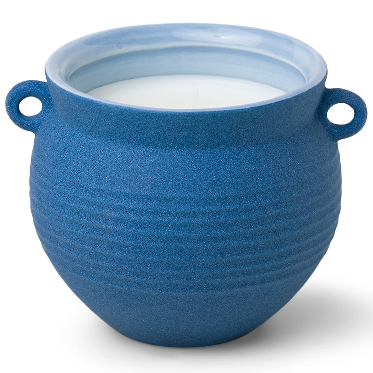 Paddywax Candles Santorini Soy Wax Scented Candle, Ceramic Greek Candle Vase, 8.5 Ounces, Salted Blue Agave