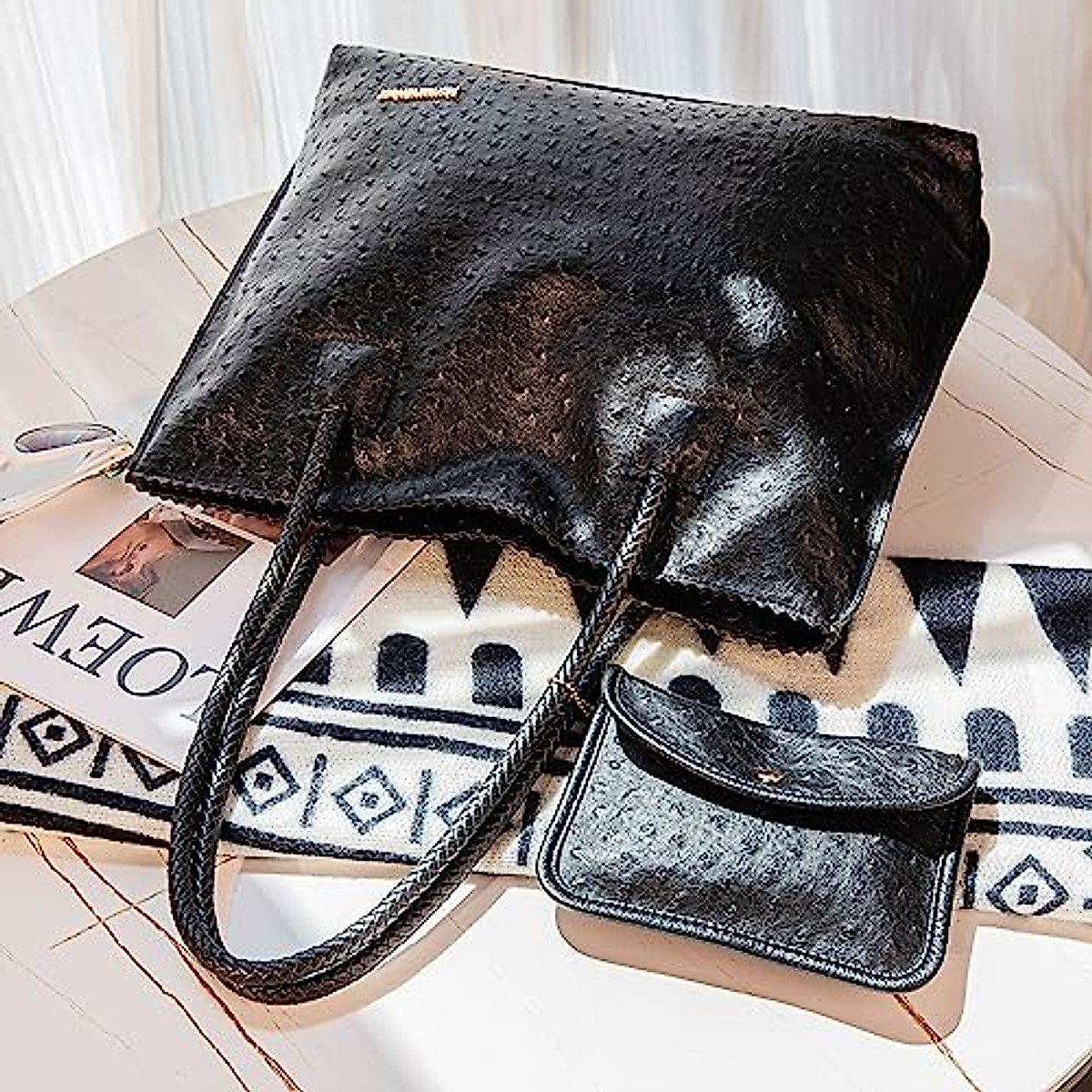 Montana West Tote Bags Large Leather Purses and Handbags for Women Top Handle Shoulder Satchel Hobo Bags MWC2-028EBK