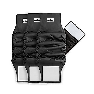 Pet Parents Premium Washable Dog Belly Bands & Extendrs, (3pack) of Male Dog Diapers, Male Dog Wraps, High Absorbing Belly Band for Male Dogs, Color: Black, Size: Extra Large Dog Belly Band