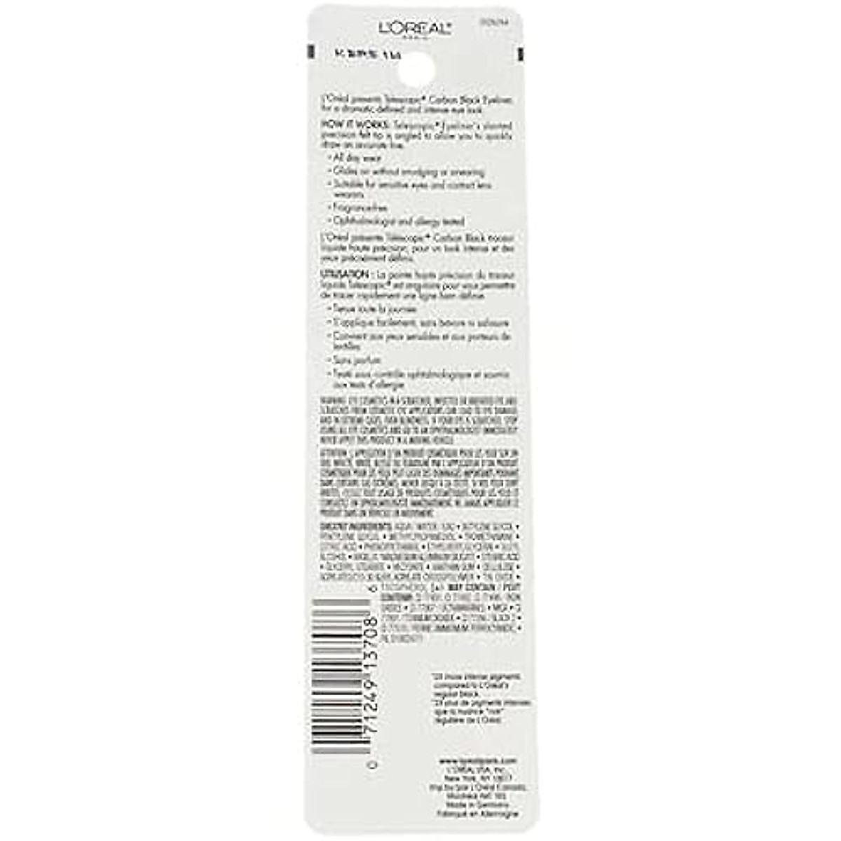 L’Oréal Paris Telescopic Precision Liquid Eyeliner, Carbon Black, 0.08 Oz