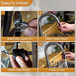 K-1219935-BC Faucet Hose for Pull Down Kitchen Fauceth, 67 Inch Bright Chrome Finish Pull Out kitchen sink hose, Faucet Replacement Parts K-1304674-BC Faucet Hose