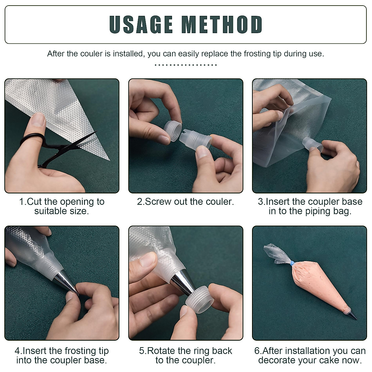 Piping Bags and Tips Set, Cakes Decorating Supplies Kit with 100pcs 12 Inch Pastry Bags, 16 Piping Tips, 3 Cake Scraper, 2 Couplers, 2 Bag Ties, Simple and Convenient Baking Supplies Set