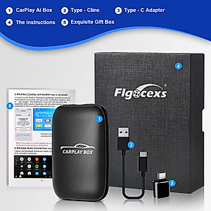 Flgocexs Wireless Carplay Adapter - 3 in 1 Wireless Carplay and Android Auto Adapter with Built in Netflix YouTube Support TF Card Only for Original Car Models After 2016 with Wired Carplay