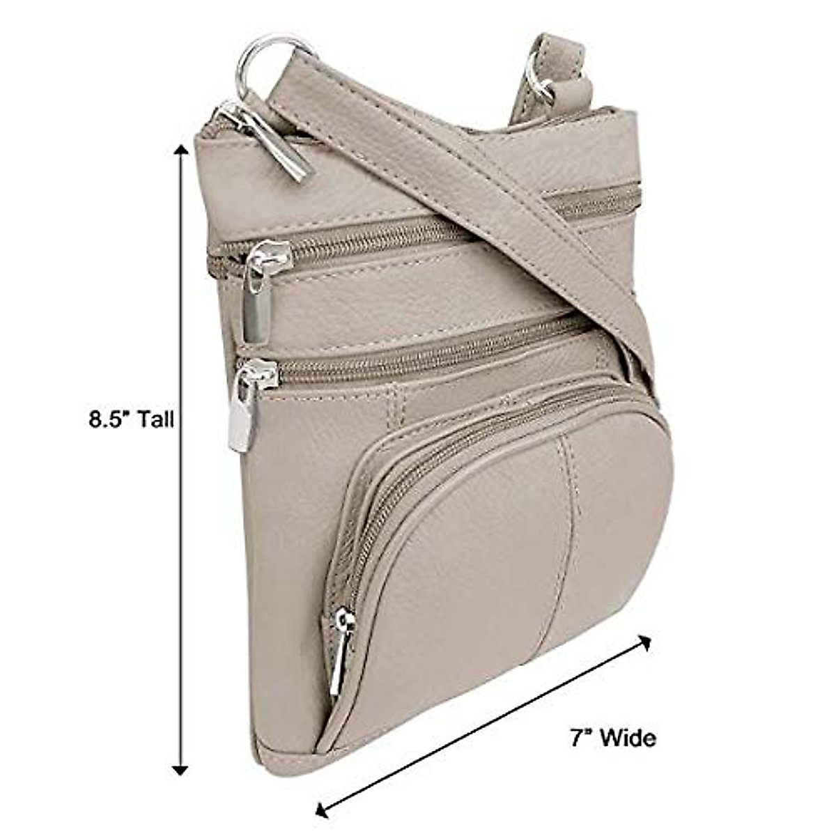Leather Small Crossover Cross Body Bag Long Over the Shoulder Sling Women's Purses and Handbags Cellphone Purse (Beige Cross Body Bag)