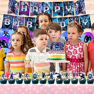 Blue Beetle Birthday Party Decoration, Include Beetle Superhero Theme Birthday Banner, Cake Topper, Latex Balloons, for Jaime Reyes Theme Fans, Kids Birthday Party Supplies, Baby Shower