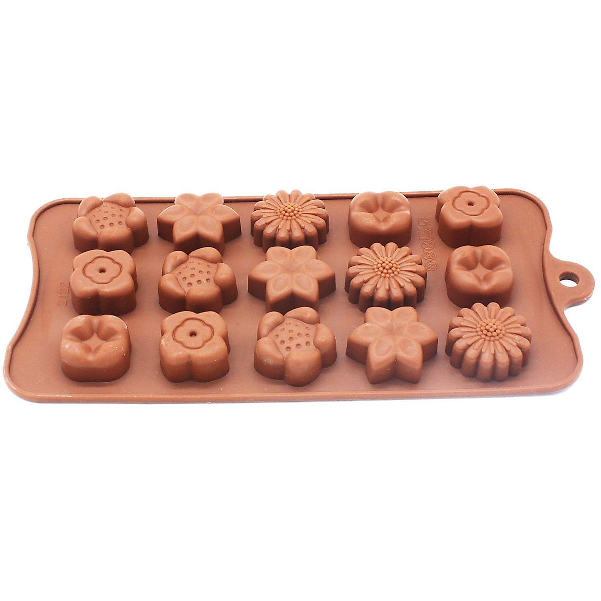 X-Haibei Small Mixed Flowers Soap Ice Cube Chocolate Jello Mold Silicone Mold 0.5oz per Cell