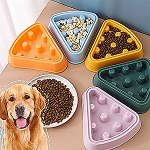 FUUIE Bowls for Food and Water Functional Pet Bowl Multifunctional Slow Food Bowl for Pets (Color : Blue)