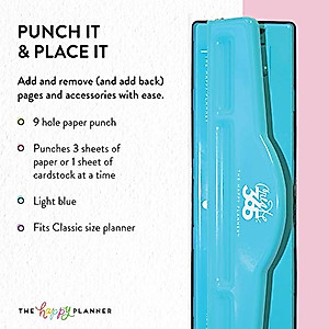 me & my BIG ideas Punch - The Happy Planner Scrapbooking Supplies - 9 Hole Paper Punch For Disc-Bound Planners - Punch Your Own Paper To Include In Your Planner - Classic Size