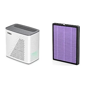 YIOU Air Purifier, Gray & Air Purifier R1 Replacement Filter, Deep Purple