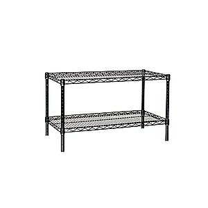 Omega 18" Deep x 30" Wide x 14" High 2 Tier Black Starter Shelving Unit