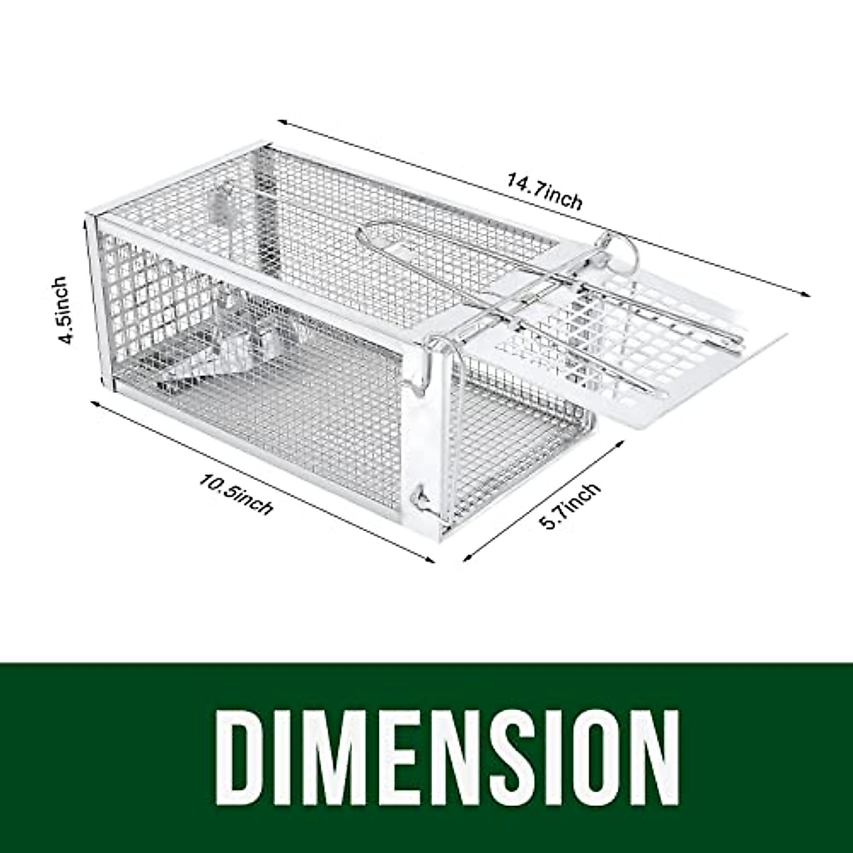 Garsum Humane Mouse Trap, Squirrel Trap, Live Animal Trap, Rodent Cage Catch Mice, Squirrels, Chipmunks, Hamsters for Indoor and Outdoor, Catch and Release, 1 Trap