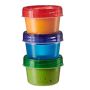 Elegant Disposables Baby Food Storage Containers 4 oz Food Storage Jars with Color Twist Lids Plastic Freezer Storage Pack of 24