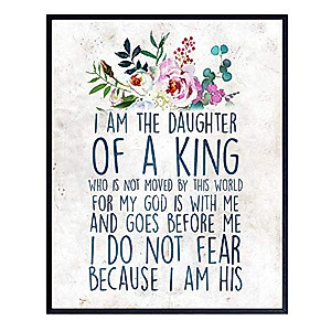 Religious Wall Decor - 8x10 Inspirational Quote - Bible Verse Wall Art - Christian Scripture Print - Wall Decor for Bedroom, Girls Room - Daughter Gifts - Gift for Women