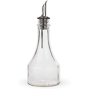 KegWorks Glass Syrup Bottle with Stainless Steel Pourer,transparent - 8 oz