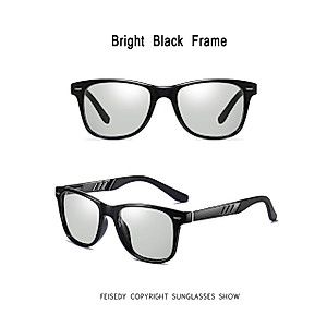 FEISEDY Vintage Polarized Photochromic Sunglasses Men Women 100% UV Protection Outdoor Square Sunglasses B1001