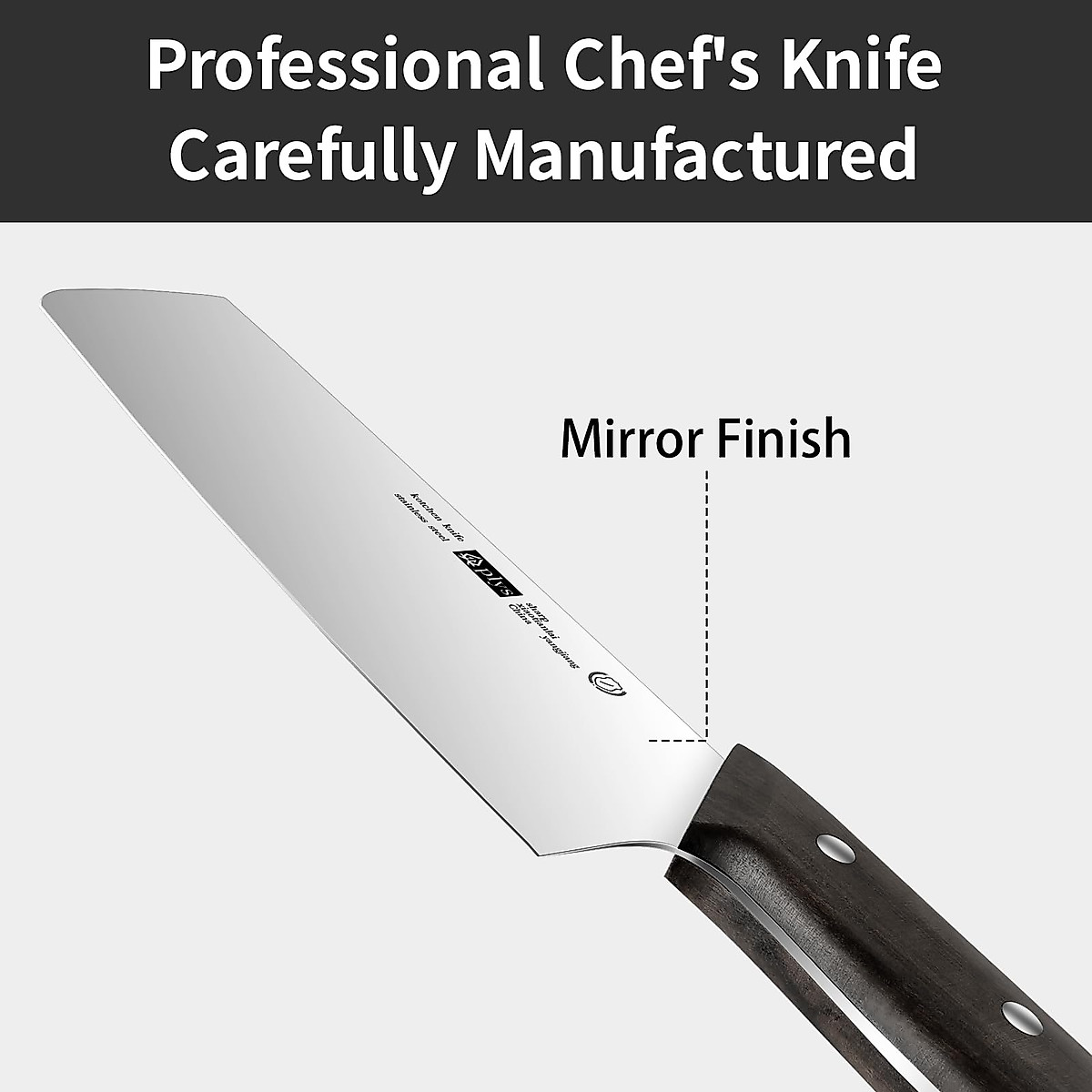 Plys Japanese Nakiri Knife Chef Knife Stainless Steel 7.2 Inch Blade for Professional and Home Kitchen,Ideal for Chopping Vegetables and Meat