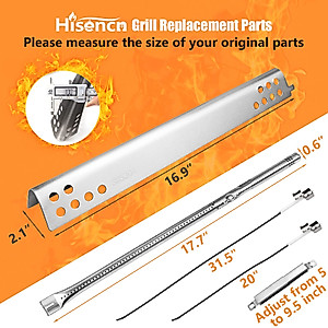 Hisencn Grill Replacement Parts for Charbroil Performance 475 4 Burner 463347017 463377319 463376017 463335517 463342119 463347418 G470-5200-W1 Burner G470-0004-W1A Heat Plates and Cooking Grates
