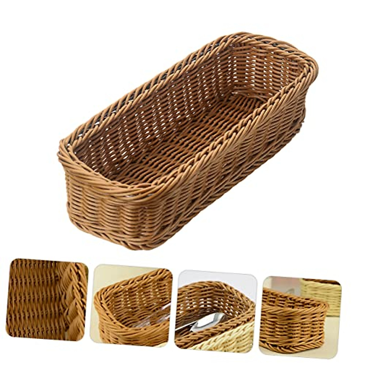 UPKOCH Outdoor L Table Chopsticks Bins Items Napkins K Vegetables Dinning Divider Storage Spoons Phone Keys Rectangular Plate-basket Holder Cutlery Cabinet Knitting Rattan Wicker