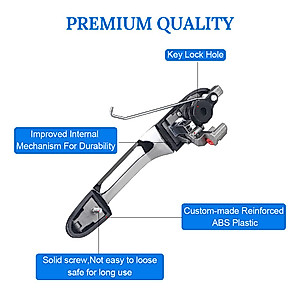 JDMON Compatible with Exterior Chrome Left Driver Side door handle Fiat 500 2012 2013 2014 2015 2016 2017 2018 Outside Handle Replace 68069943AC