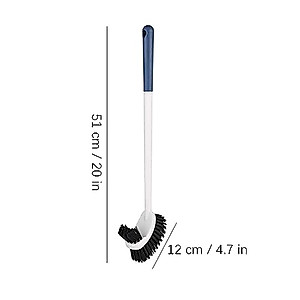 Plastic Toilet Brush Modern Toilet Bowl Brush Wall Mount Long Handle Toilet Cleaner Brush and Holder Set 4.7 X 20 Inches