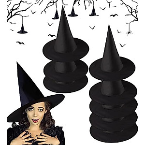 MAITING 8Pcs Floating Witch Hat Decorations,Witches Hat,Hanging Witch Hats,Halloween Witches Hats Decor,Witch Hat,Floating Porch Indoor Outdoor Hocus Pocus Decor Party Supplies,Black