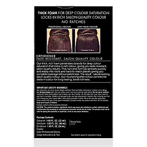 John Frieda Precision Foam Colour, Dark Red Brown 4R, Full-Coverage Hair Color Kit, Anti-Fade Gray Coverage, Deep Color Saturation Hair Dye, 1 Application