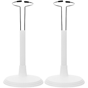 jojofuny Doll Stands for 8- inch Dolls, 2pcs White Action Figure Stand Portable Fashion Dolls Organizer Display Bracket Doll Holder for Home Decoration, 25cm