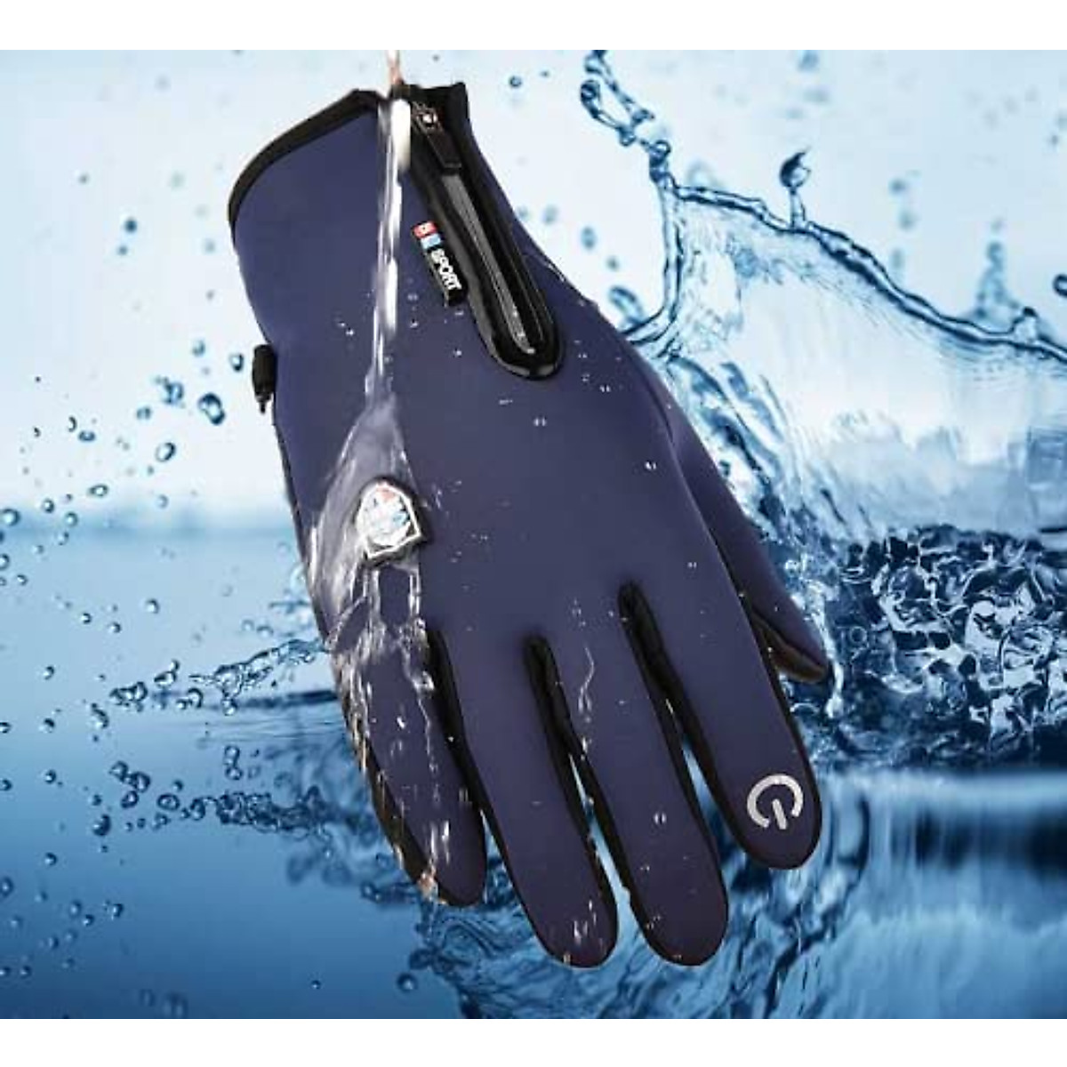 IPENNY Waterproof Windproof Mens Ski Gloves Winter Warm Touchscreen Snow Gloves Anti-Slip Full Finger Skiing Mittens Cold Weather Mitt for Snowmobile Snowboarding Working