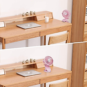 SkyGenius Battery Operated Clip On Baby Stroller Fan (Pink)