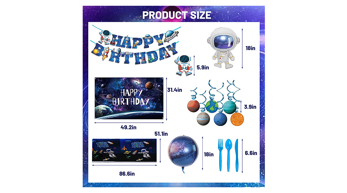 Outer Space Birthday Party Decorations Kit