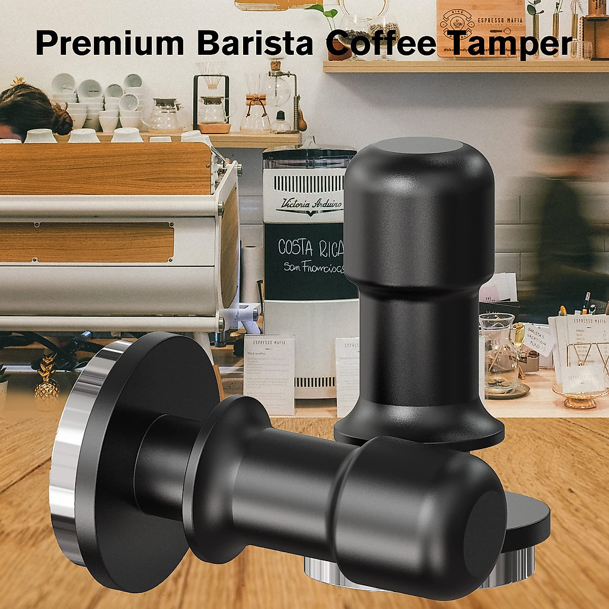 PUSEE 51mm Espresso Coffee Tamper,Premium Calibrated Espresso Tamper 30lb Coffee Tamper with Spring Loaded,100% Stainless Steel Ground Tamper for Barista Home Coffee Espresso Accessories Upgrade3.0