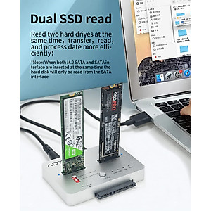 AOKO M.2 Duplicator NVMe to SATA Docking Staion for M.2 PCIe NVMe/M.2 SATA and 2.5" /3.5" SATA SSD/HDD with Offline Cloning( NVMe to NVMe Clone Not Supported)
