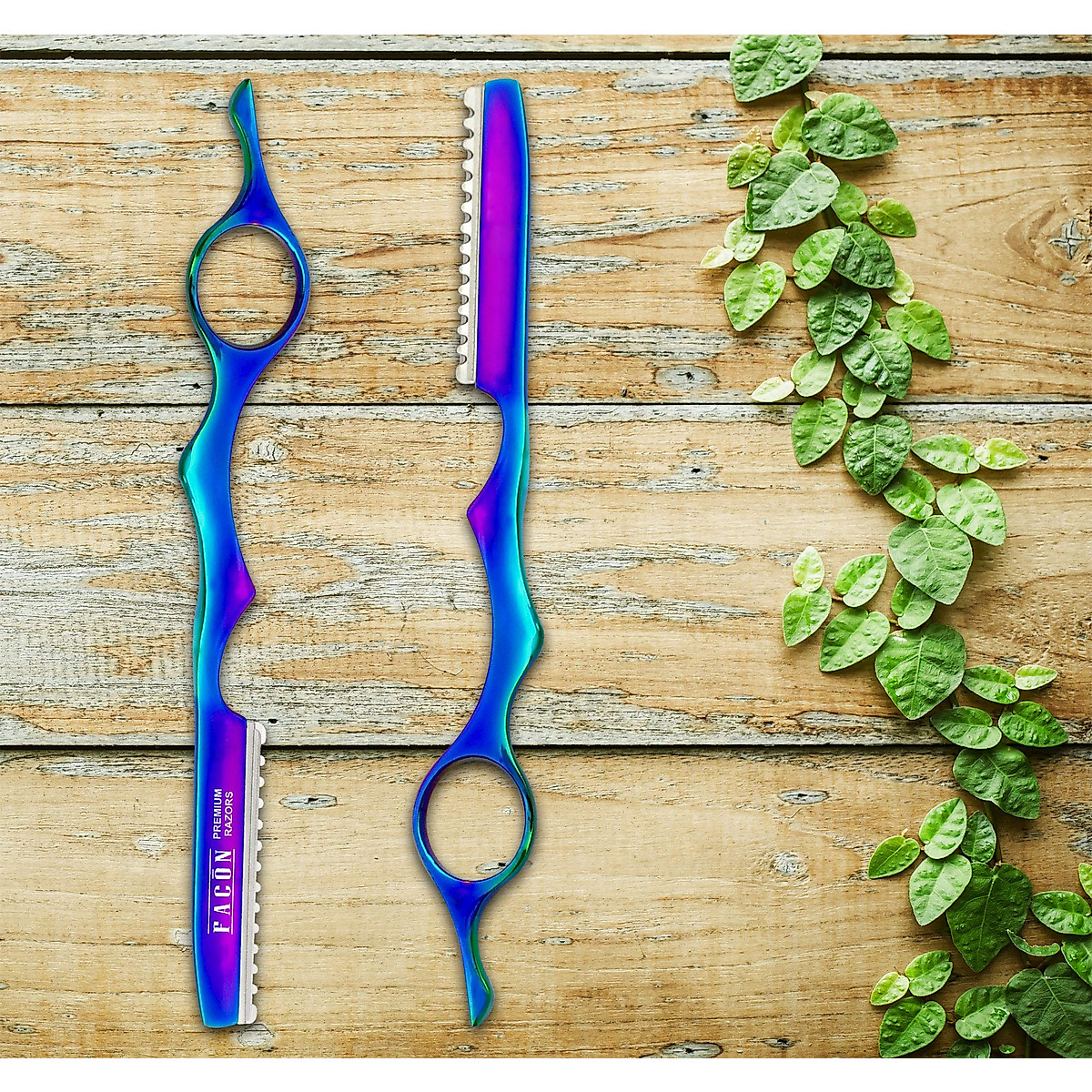 Facón Professional Hair Styling Thinning Texturizing Cutting Razor + 10 Replacement Blades