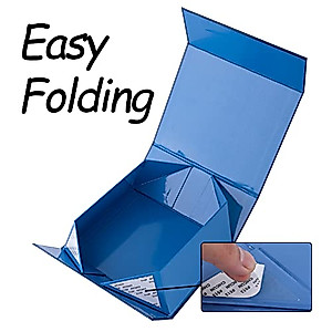 OEMVALATY Blue Gift Box 8x7x3.3 Inches,Luxury Gift Box with Lid,Groomsman Box, Collapsible Gift Box with Magnetic Lid(1 pack)