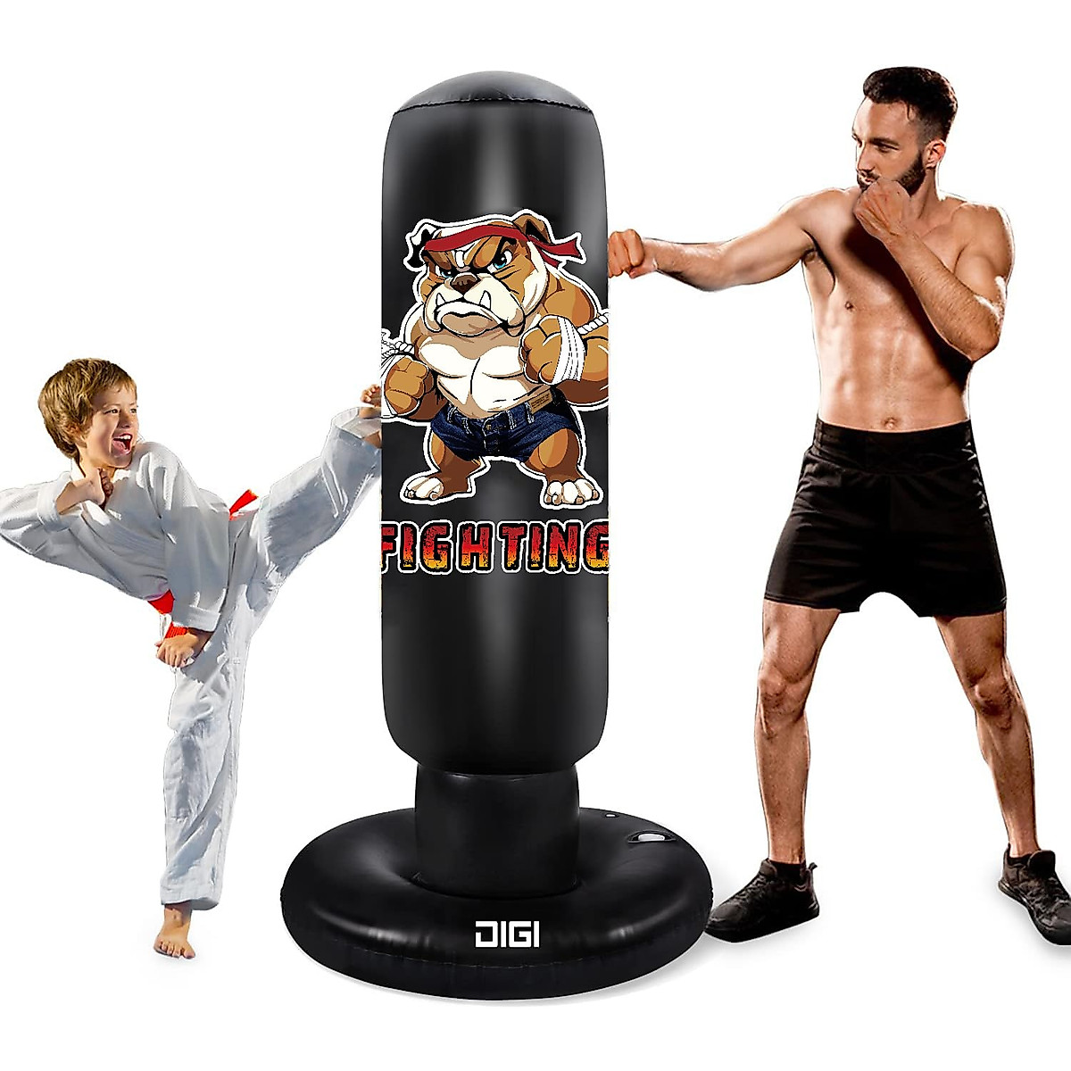 Punching Bag for Kids Teen and Adult - 61" Extra Large Inflatable Boxing Bag with Stand - Karate Toys Gifts for Birthday Christmas Stocking Stuffers for Boys Aged 4 5 6 7 8 9 10 12+
