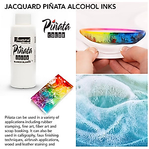 Pinata Blanco Alcohol Ink 4-Ounce, Pixiss 20ml Needle Tip Applicator Bottle and Funnel, Bundle for Yupo and Resin